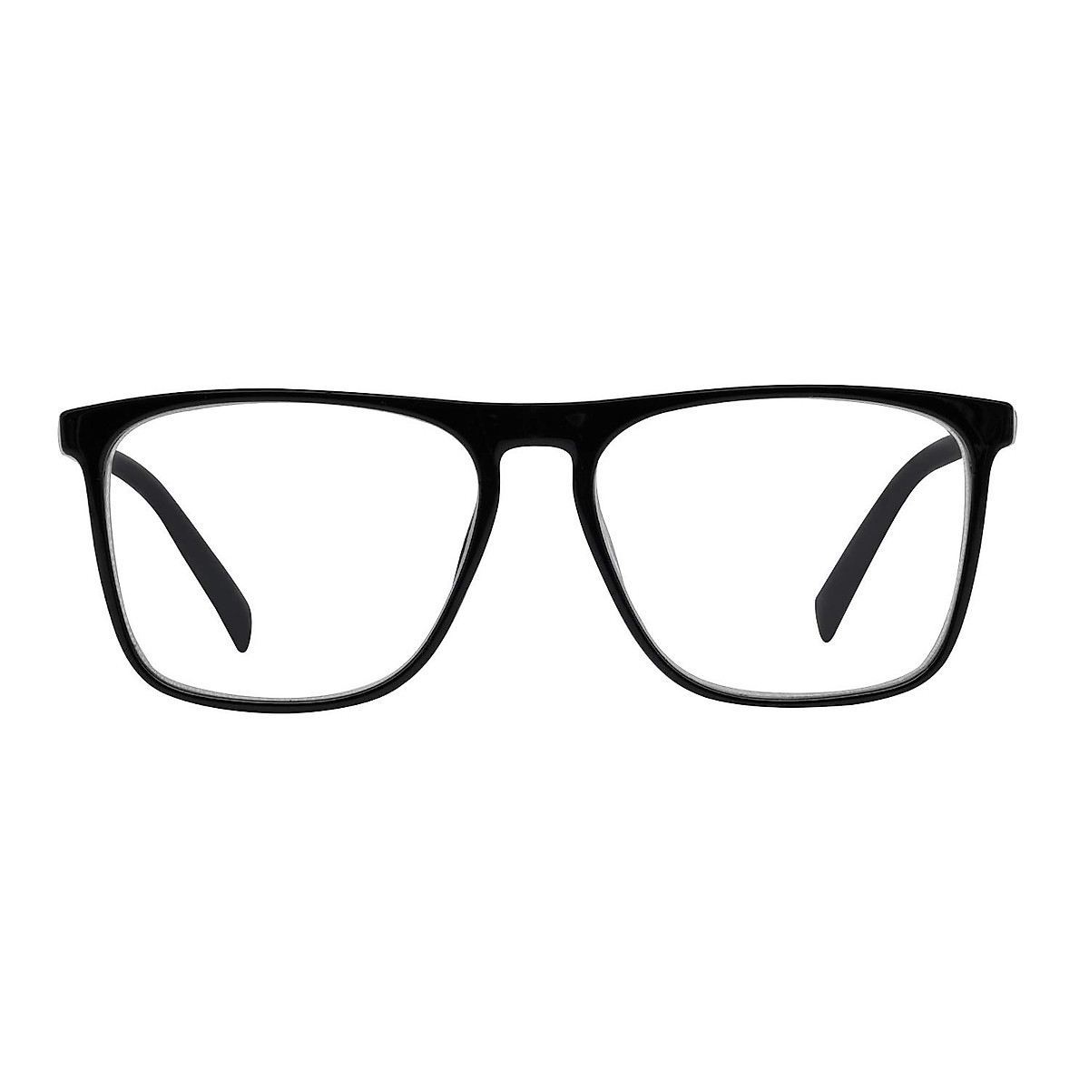 MARE AZZURO Reading Glasses Men Square Reader 0 100 125 150 175 200 225 250 275 300 350 400 500 600 (Black 1.25)