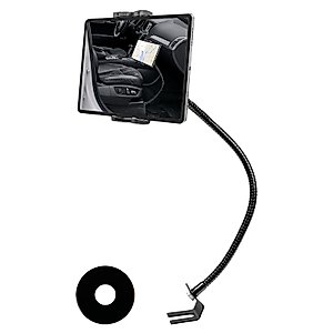 Kolasels Tablet Holder for Car or Truck Seat Rail Mount Long 19.7" Gooseneck Arm Heavy Duty Car Floor Tablet Stand for iPad Pro 12.9 Air Mini, Samsung Galaxy Tab, iPhone, More 4-13" Phones & Tablets