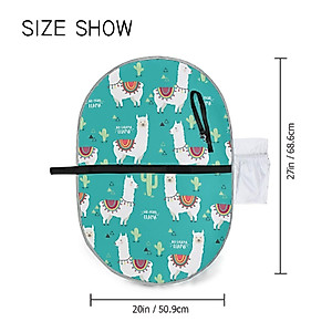 Llama Alpaca Baby Changing Pad, Portable Diaper Changing Pad, Diaper Bag Mat, Foldable Travel Changing Station | Stroller Strap,Side Pocket for Wipes Diaper