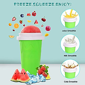 Lemtrflo Quick Frozen Magic Cup, Squeeze Slushie Maker Cup,Double Layer Squeeze Slushy Maker Cup,Portable Homemade Slushy Cup, Silicone Smoothie Maker Cup for Kids and Adults