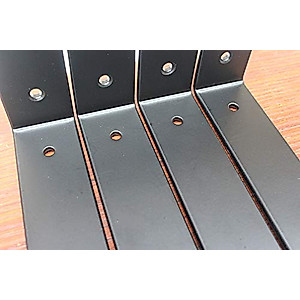 4 Pack - 5.5"L x 4"H x 1.5"W 5mm Thick Black Hook Brackets, Hook Iron Shelf Brackets, J Bracket, Metal Shelf Bracket, Industrial Shelf Bracket, Modern Shelf Bracket Shelf Supports with Screws