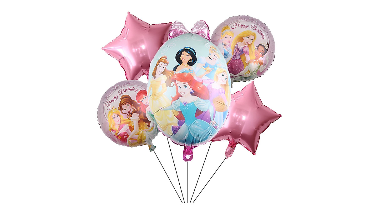 5PC Princess Birthday Balloons | Kids Party Decorations