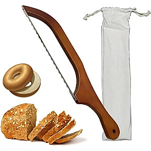 Generic Heritage Cutlery Bread Knife for Homemade Bread - Time-Saving & Easy Slicing - Perfect Bread Cutter for Sourdough Bread - Premium Finish, Ergonomic Design, No Mess, Large, Brown