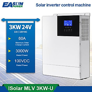 Solar Inverter 3500W Off-Grid Inverter 48V DC to 110V 120V AC, Pure Sine Wave, Built-in 80A MPPT Charge Controller, for 48V Lead Acid or Lithium Battery