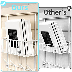 Over The Door Hooks Organizer,Door Hanger Door Storage with Basket,Over The Door Towel Rack Coat Hooks with 12 Hooks,for Bathroom,Bedroom,Kitchen,Office,Apartment(White)