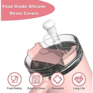 Ghislaine Adjustable Straw Cover Cap for Stanley, Simple Modern, Yeti, Owala, Hydro Flask And All Brand Tumbler 6 to 10mm Straws Tips Lids, Silicone Straw Topper Dust-Proof Stanley Cup Accessories