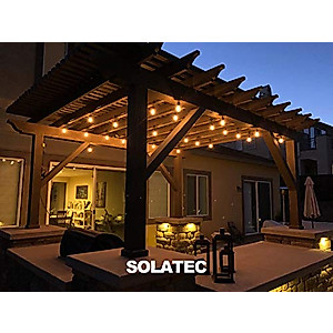 Solatec LED String Lights, Shatterproof 48FT 15 Hanging Sockets Commercial Grade Waterproof 2W Outdoor String Light Decor for Patio, Garden, Balcony, Deck S14 2W
