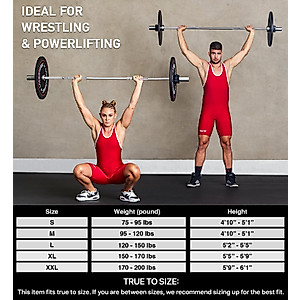 Elite Sports New Item Standard Wrestling Singlet, XX-Large, Red