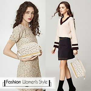 Travel Make up Bag Double Layer Cosmetic Bag Gift for Women Preppy Stuff Bag for Her Mom Girlfriend Wife Teacher 12 13 14 15 16 Years Old Teen Girl Gifts Trendy Smile (Beige)