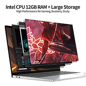 iSTYLE Laptop for Business and Student, T15 15.6" Thin and Light Laptops Computer 1 Year Office 365, Windows 10, Intel CPU, 12GB RAM, 256GB SSD, Backlit Keyboard, Fingerprint, HDMI, Dual Band WiFi