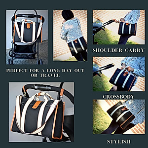 Diaper Tote Bag Messenger Style (Black)