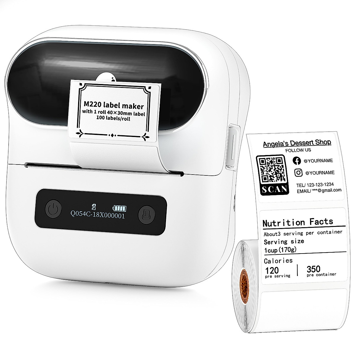 Itari Label Maker Thermal Label Printer, M220 Bluetooth Wireless ...