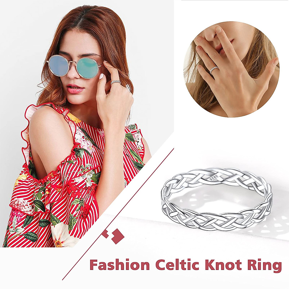 Skin-Friendly Knot Band Ring Sterling Silver Eye-catching Wedding Jewelry for Female with Gift Packaging