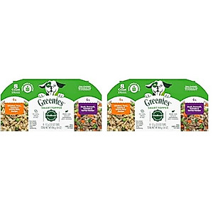 Greenies Smart Topper High Protein Wet Mix-in for Dogs, Chicken, Peas, Apples, and Brown Rice Recipe & Duck, Broccoli, Carrots and Barley Recipe Variety Pack with Whole Grains, 2oz. 8 Trays