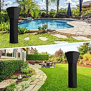 YOLIYOQU Standup Patio Heater Cover, 420D Heavy Duty Heater Cover with Zipper, Waterproof/Dustproof/Wind-Resistant/Sunlight-Resistant, for Outdoor/Patio (89'' H x 33" D x 19" B)