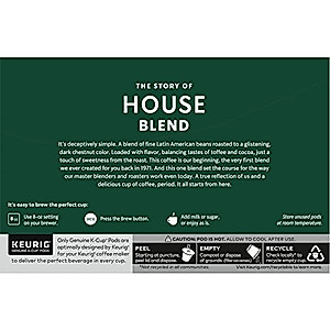 Starbucks Coffee K-Cup Pods, House Blend, Medium Roast Coffee, Notes of Toffee & Dusted Cocoa, Keurig Genuine K-Cup Pods, 10 CT K-Cups/Box (Pack of 3 Boxes)