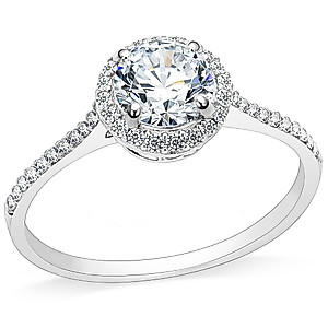 Jude Jewelers 3.75CT Stainless Steel Solitaire Engagement Ring Propose Wedding Anniversary Statement (Silver, 8)