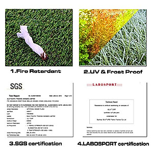 XLX TURF Realistic Artificial Grass Rug Indoor Outdoor - 3ft x 5ft, Thick Synthetic Fake Grass Dog Pet Turf Mat for Garden Lawn Landscape