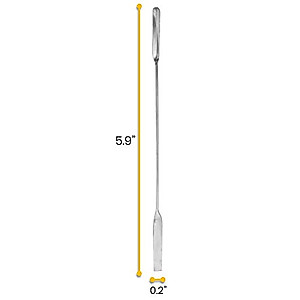 Micro Spatula Spoon, 5.9" - Stainless Steel, Polished - One 0.2" Flat End, One 0.2" Scoop End - Eisco Labs