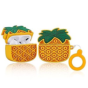 La Case, Cute Pineapple Fidget Pop Airpods Pro Case 3D Funny Cover for Women Girls or Boys (Orange)