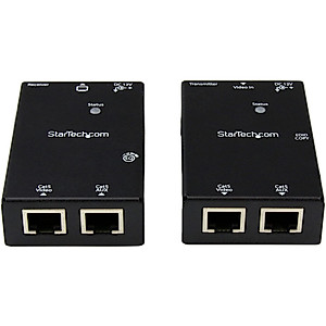 StarTech.com HDMI Over CAT5e / CAT6 Extender with Power Over Cable - 165 ft (50m) HDMI Video/Audio Over Dual Ethernet Cable Extender , TAA (ST121SHD50)