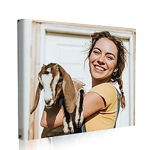 Hoomall Personalized Custom Canvas Prints, Custom Canvas Print with Your Photo, Crude Wood Photo Frame, Perfect for Home Decor, Gifts & Keepsakes, Variety of Sizes