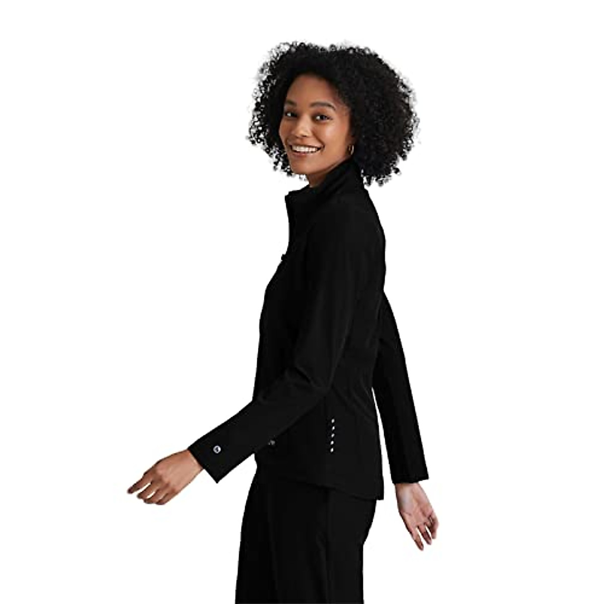 BARCO One 5405 2 Pocket Shir Yoke Princess Zip Jacket (Black, Medium)