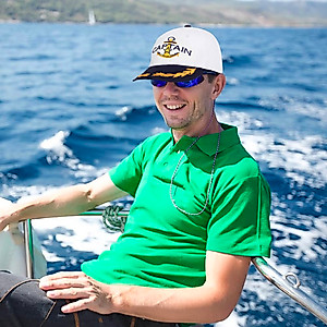 2 Pcs Captain Hat and First Mate Hat Set Matching Skipper Boating Baseball Caps Nautical Marine Sailor Embroidered Hat(White)