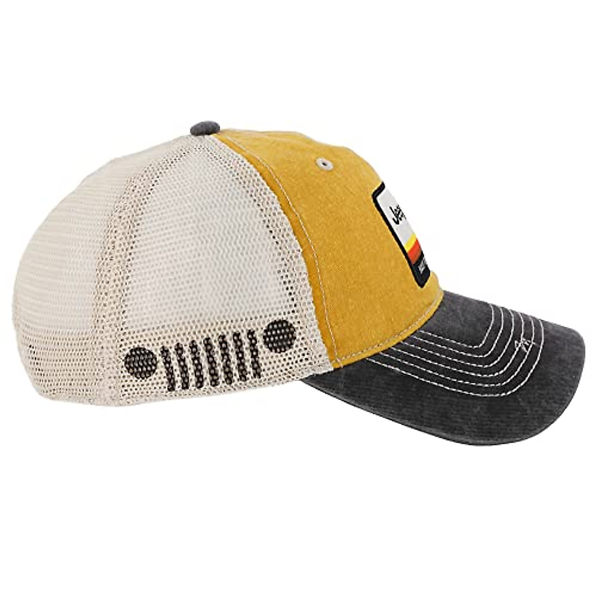 Jeep Have Fun Out There Patch Garment Washed Trucker Hat Unstructured Yellow