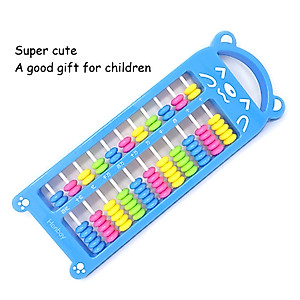 Honbay Cartoon Bear 11 Digits Plastic Chinese Abacus Soroban Arithmetic Tool Calculating Tool, Random Color
