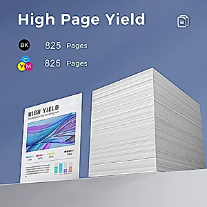 HIPAGE Remanufactured Ink Cartridge Replacement for HP 902XL 902 XL Ink Cartridges for hp officejet 6954 6950 6951 Officejet Pro 6958 6960 6961 6978 Printer(Black Cyan Magenta Yellow 4-Pack)