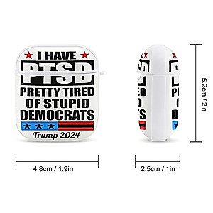 2024 Trump Airpod Case Cool Fun Stylish Shock-Absorbing Protective Case with Keychain Compatible with Airpods 2/1
