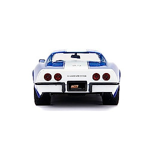 Jada 1969 Chevrolet Corvette Stingray Zl-21 Blue with White Stripe Bigtime Muscle 1/24 Die-cast Model Car 30532
