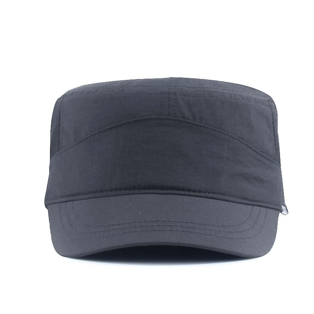 FASHIXD Mesh Military Cap Plus Size Hats for Men Summer XL Army Hats Quick Qry Short Bill Hat Cadet Cap (as1, Alpha, x_l, Dark Grey)