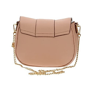 Love Moschino Pink Leather Crossbody Handbag with Heart Hardware