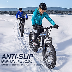 TotGuard Electric Bike, 26" x4.0 Fat Tire Electric Bike with 975W Peak Motor, 48V 10.4Ah Removable Battery, Foldable Ebike, 21.6MPH Electric Mountain Bike, Dual Shock Absorbers, 21 Speed