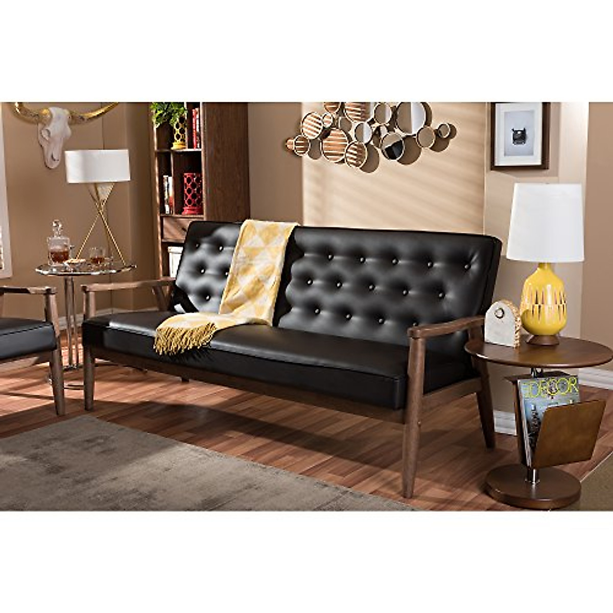 Baxton Studio BBT8013-Brown Sofas, Brown