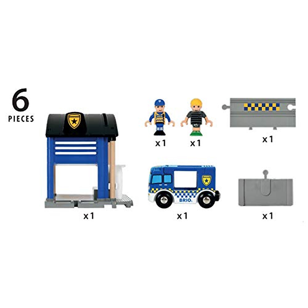 Brio World - 33813 Police Station - Interactive Toy Set for Kids | Enhances Creativity & Imagination | Features Light & Sound Effects | Compatible with Brio Railway | Perfect for Ages 3 and Up