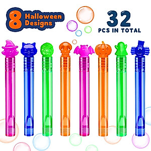 VKTEN 32Pcs Halloween Bubble Wands Mini Bubbles Party Favors for Kids Halloween Party Favors Treat Bag Stuffers Goody Bag Filler Halloween Treats Prizes