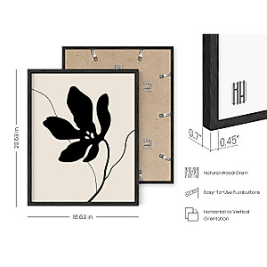 HAUS AND HUES Abstract Art Wall Decor - Set of 6 Modern Art Gallery Wall Decor, Abstract Minimalist Wall Art, Mid-Century Modern Wall Decor, Modern Art Wall Decor, Neutral Art (Black Frame, 16x20)