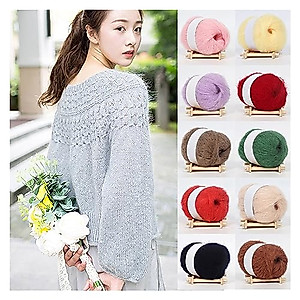 50g/Ball Mohair Yarn Cheap Knitting Crochet Yarn Soft Wool Yarn for DIY Hand Knitting Sweater Scarf Shawl (Color : 5)