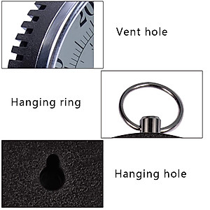 CHIVENIDO Indoor Outdoor Thermometer, Mini Thermometer Hygrometer for Car, Greenhouse, Baby Room, Freezer, No Battery Required Hanging Hygrometer Round 2" in Diameter (Silver)