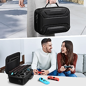 Fintie Carrying Storage Case for Nintendo Switch OLED Model 2021/ Switch 2017, Portable Travel All Protective Hard Messenger Bag Soft Lining for Switch Console Pro Controller & Accessories (Black)