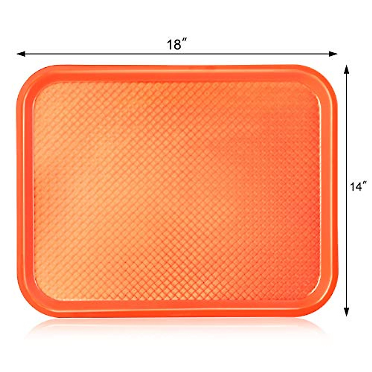 New Star Foodservice 24814 Orange Plastic Fast Food Tray, 14 by 18-Inch, Set of 12