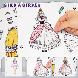 burgkidz Childhood Infinite Dream Hand-Painted, 4 in 1 Puzzle Poke Water Coloring Book with Stickers, Watercolor Painting, Poking, Creative Puzzle Puncture for Toddlers (Pink-2)