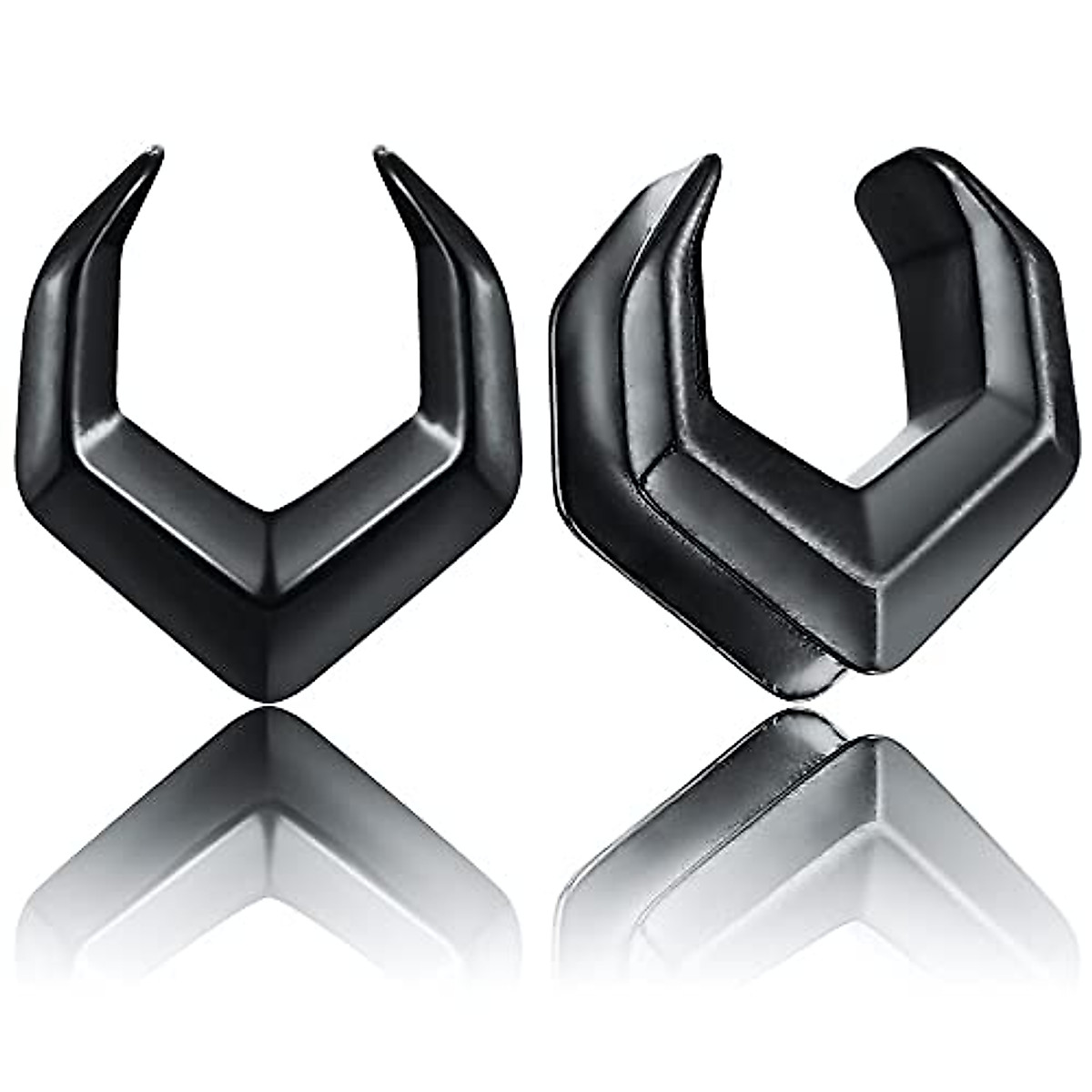 LADEMAYH 2Pcs 7/8 Gauges for Ears, Cool Hexagon Black 7/8 Plugs Ear Gauges for Women, 22mm Gauges for Ears, Surgical Steel Saddle Plugs Tunnels Gauge Earrings