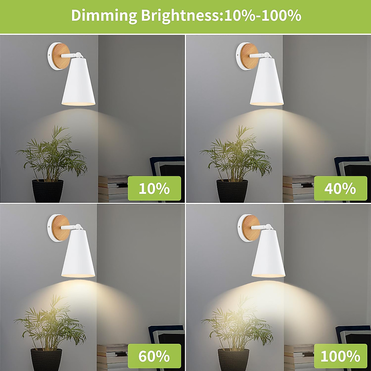 haultop Wooden Battery Operated Wall Sconce with Remote, White Wall Sconces Set of Two, Battery Operated Wall Sconces Set of Two Non Hardwired, Indoor Battery Sconces for Gallery, Bedroom, Corridor