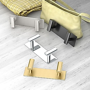 Gatco 1283 Elevate All Modern Décor Double Rectangle Hook, Chrome/Wall Mounted 6.5" W X 2" H 2-Hook/Robe, Towel Hook for Bathroom