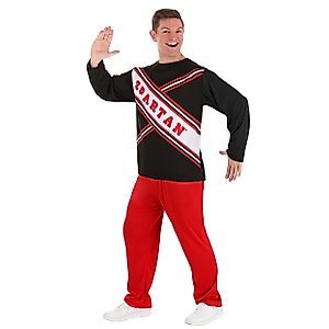 Fun Costumes Men's Saturday Night Live Spartan Cheerleader Costume, SNL Cheer Cosplay Outfit, Male Cheerleader Uniform M Black