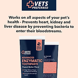 Vets Preferred Dog Enzymatic Toothpaste – Safe and Natural Dog Oral Care Toothpaste – Freshens Breath, Fights Plaque and Reduces Tatar – Tasty Peanut Butter Flavor – 3 Oz